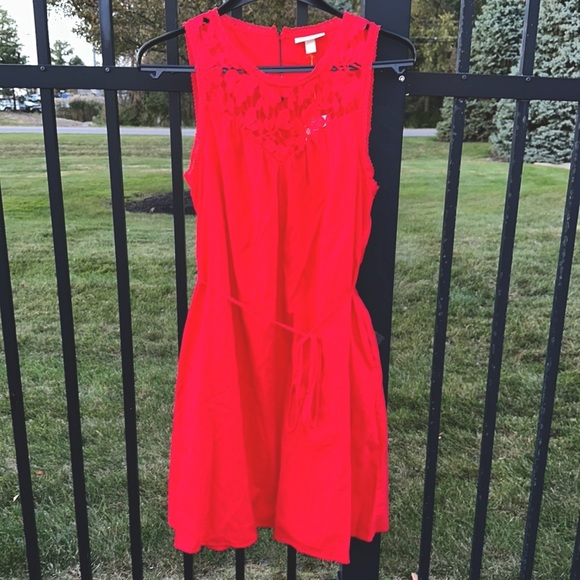 Knox Rose | Dresses | Knox Rose Medium Red Dress With Lace Upper Bodice | Poshmark